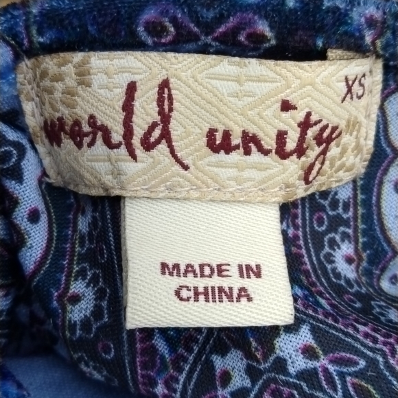 Unity World Wear | Tops | World Unity Soft Print Tunic Top Blue Purple ...